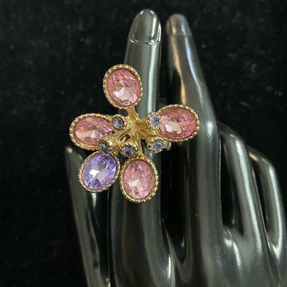 Jewelry | Vintage Chunky Adjustable Gold Tone Flower Ring | Poshmark